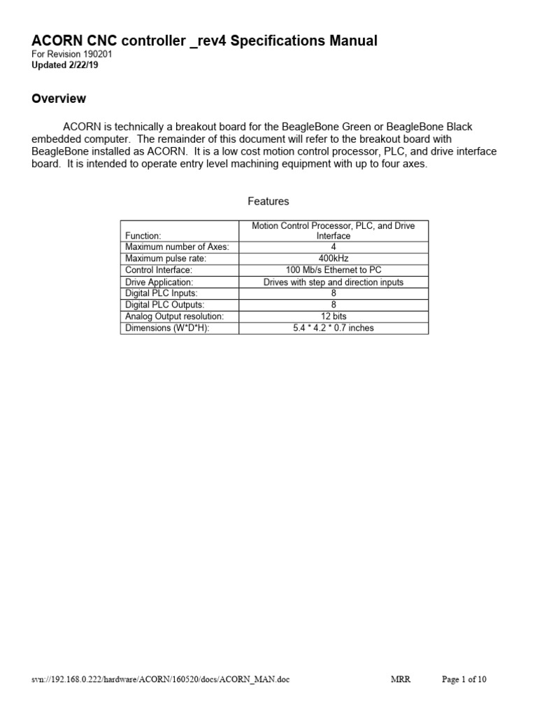 Centroid Acorn Spec Manual | PDF | Programmable Logic Controller ...