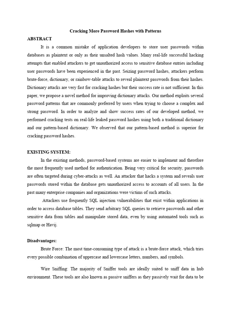 Cracking More Password Hashes With Patterns | PDF | Password | Cryptography Cracking More Password Hashes With Patterns | PDF | Password | Cryptography