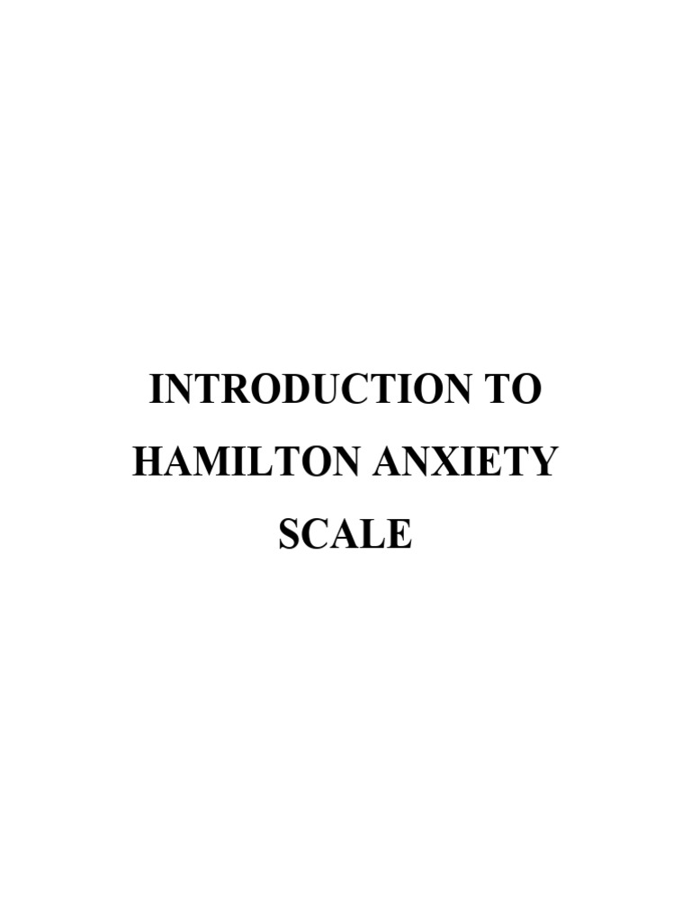 Understanding the Hamilton Anxiety Scale | PDF | Anxiety | Phobia