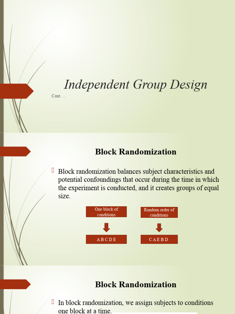 Independent Group Design | PDF | Experiment | Validity (Statistics)