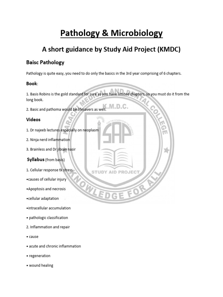 Pathology & Microbiology Study Guide | PDF | Inflammation | Neoplasms