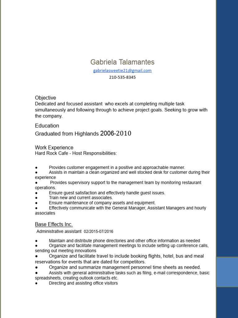 Gabriela Resume | PDF | Microsoft Excel | Ios
