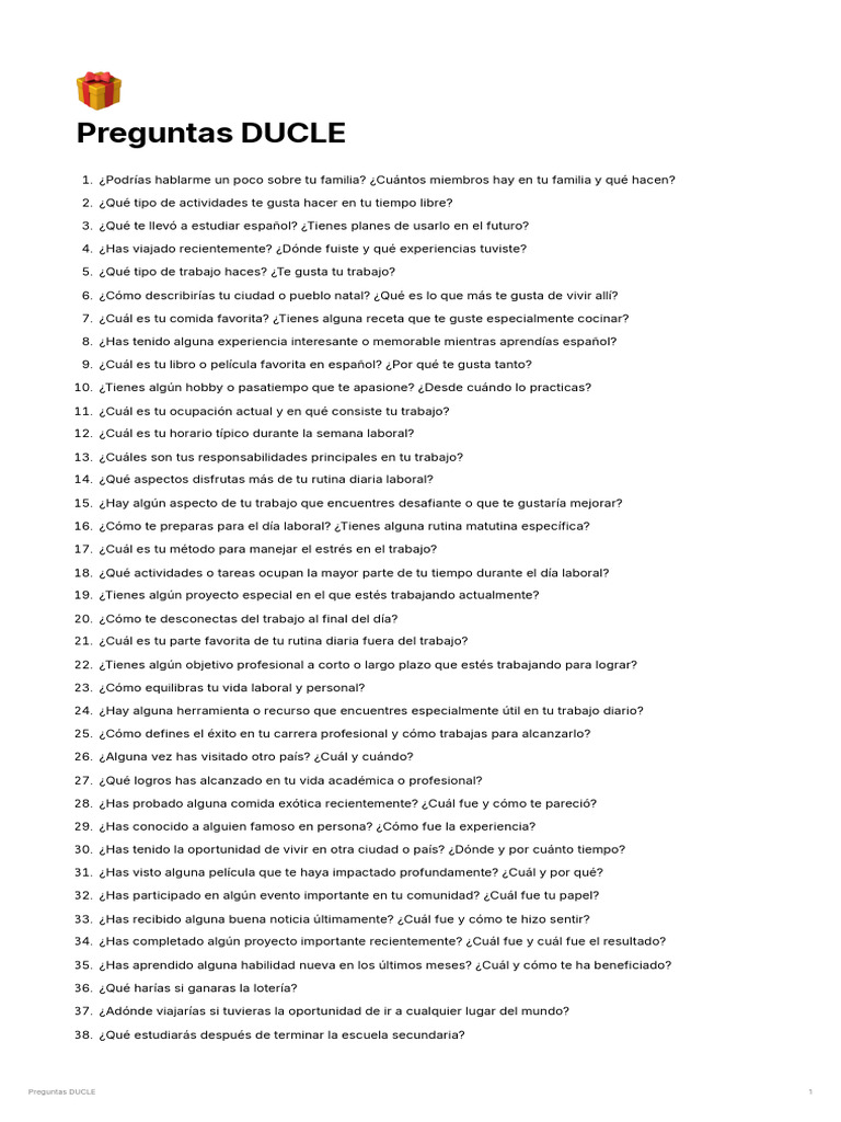 Preguntas DUCLE | PDF