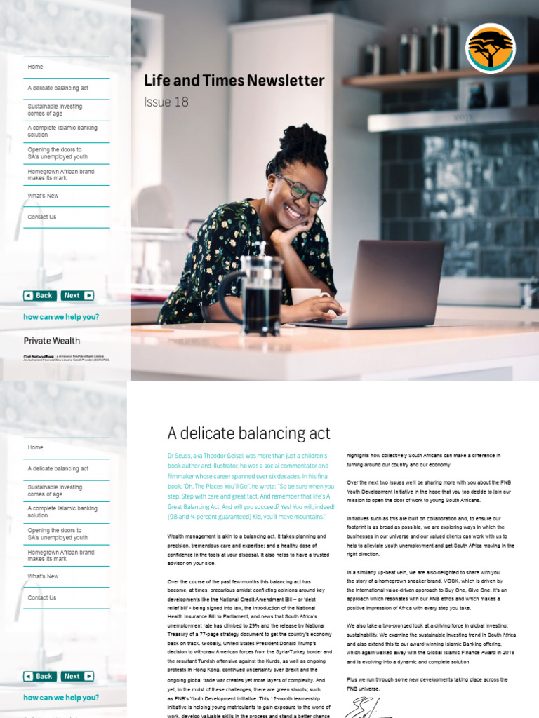 FNB Private Wealth Newsletter - Life and Times Issue 18 | PDF | Islamic ...