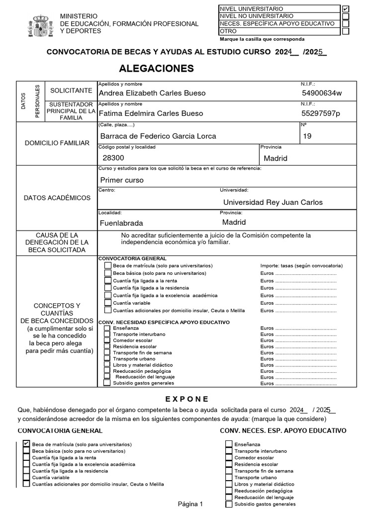 Alegaciones Rellenable | PDF