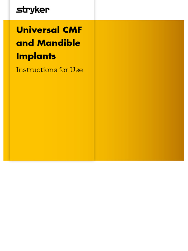 Universal CMF and Mandible Implants 90-01939 AA IFU en | PDF | Medical Device | Implant (Medicine)
