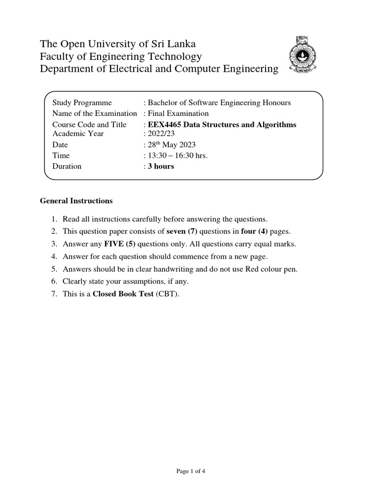 EEX4465 2022 23 - Final | PDF | Algorithms | Time Complexity