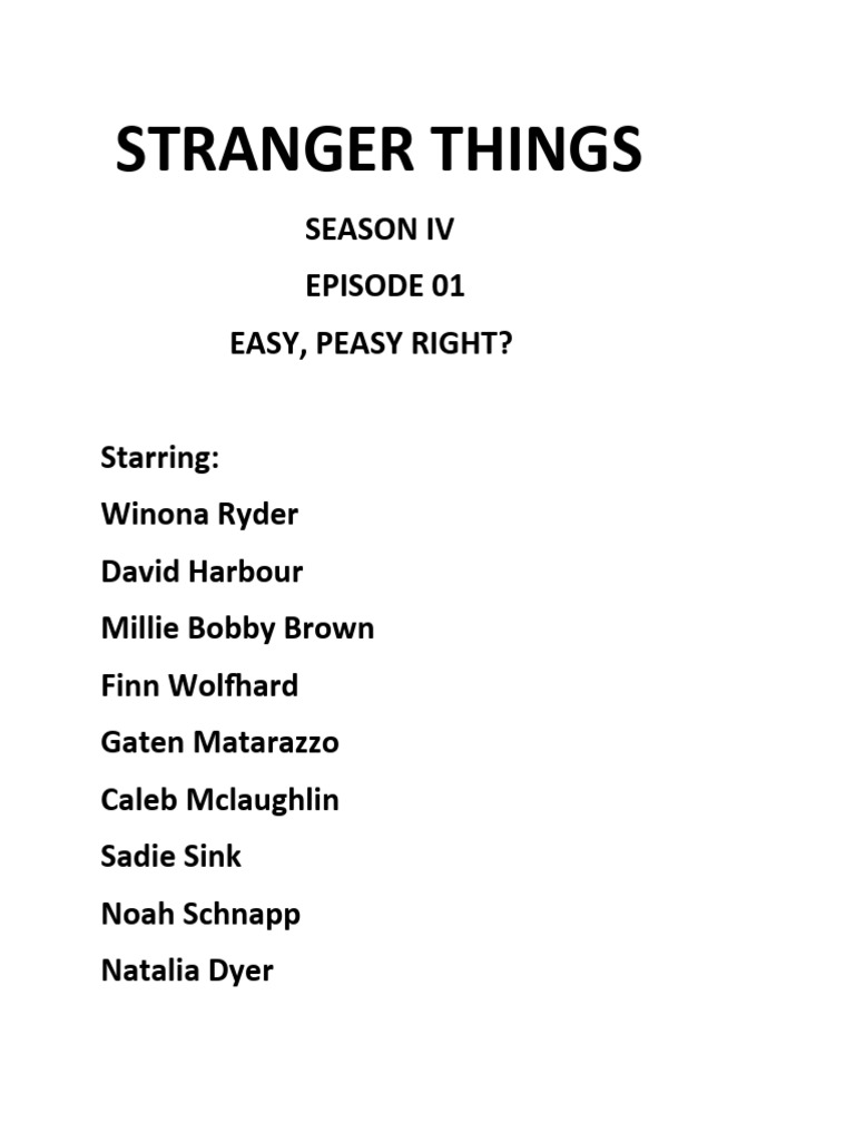 Stranger Things S04 EP01 | PDF