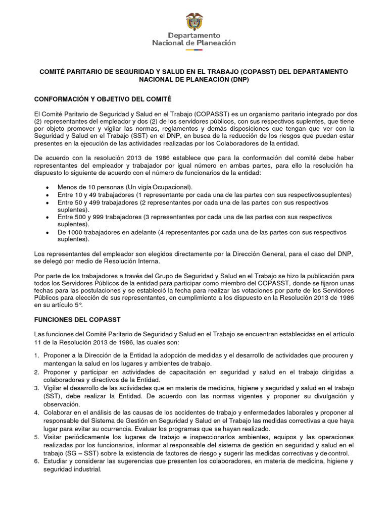 Conoce que es el Comité Paritario de Seguridad y Salud en el Trabajo ...