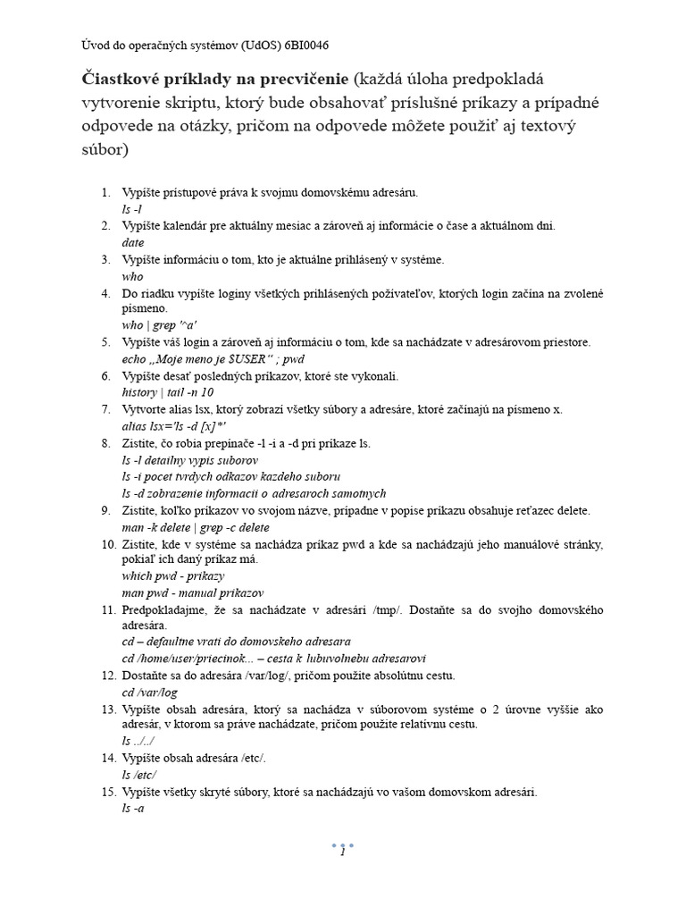 Priklady Na Precvicenie | PDF