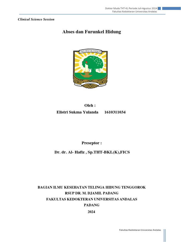 Abses dan Furunkel Hidung: Penanganan dan Epidemiologi | PDF | Kajian ...