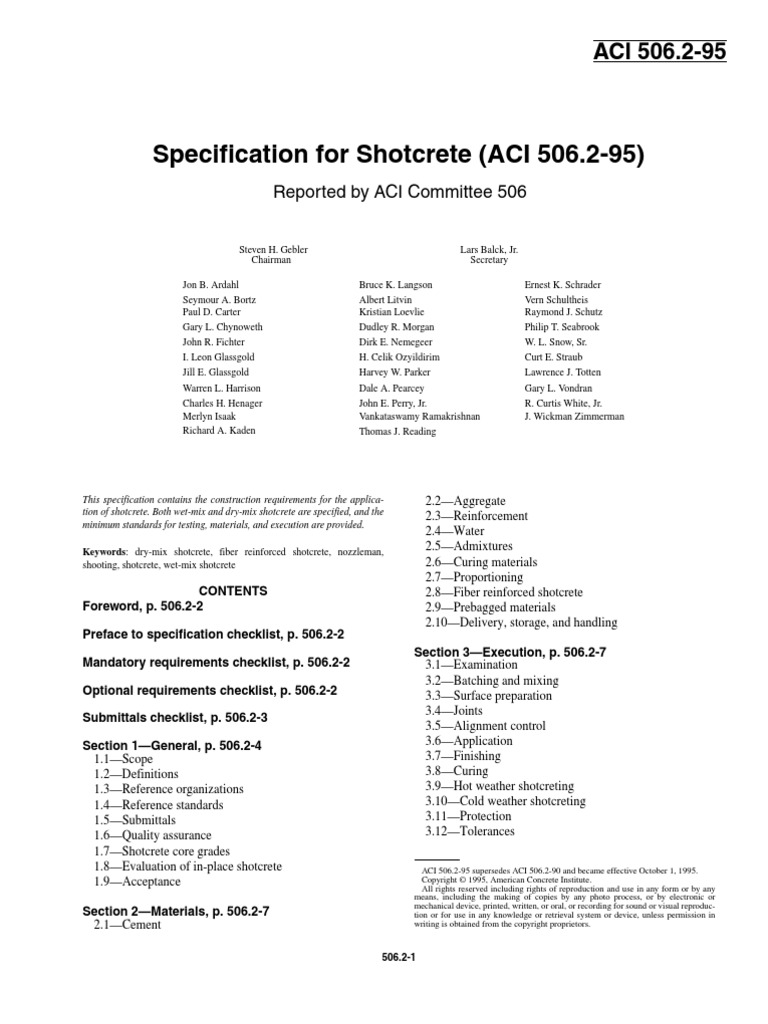 Spec-ACI 506.2-95 | PDF | Concrete | Specification (Technical Standard)