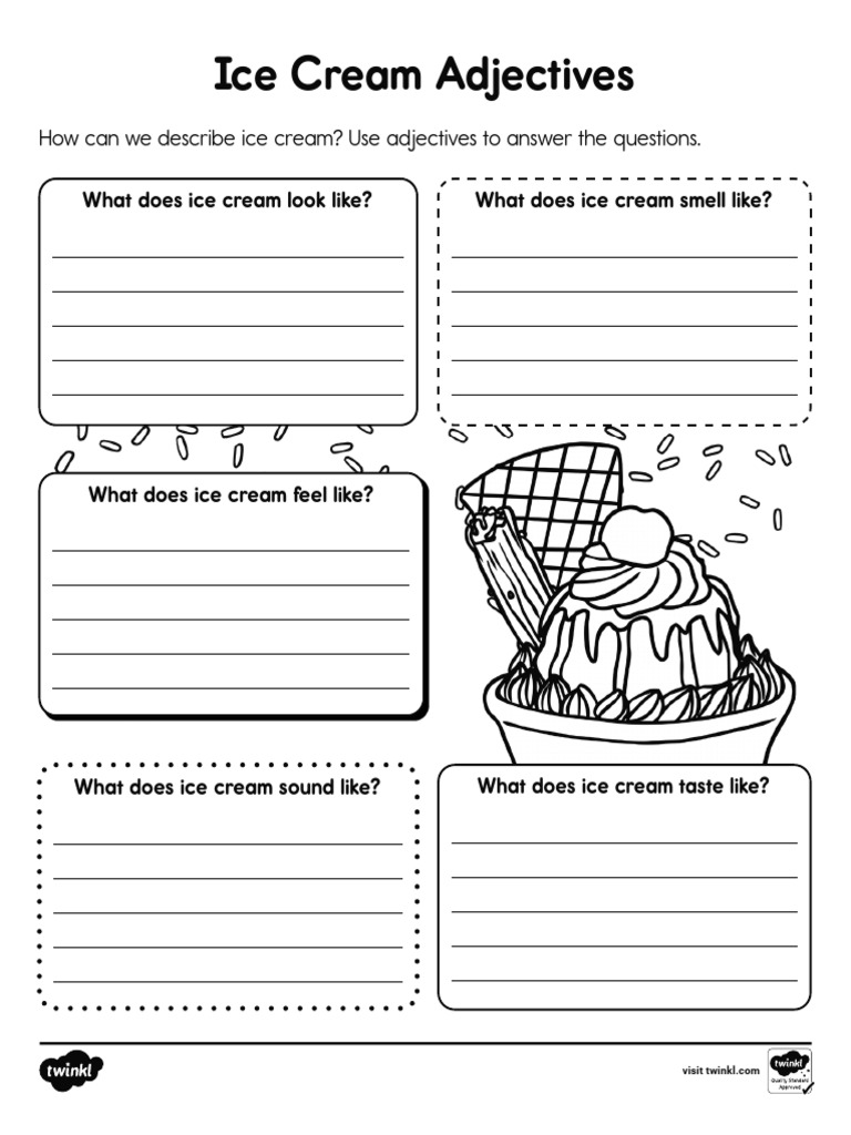 Ice Cream Adjectives Worksheet Us e 1718039868 - Ver - 1 | PDF