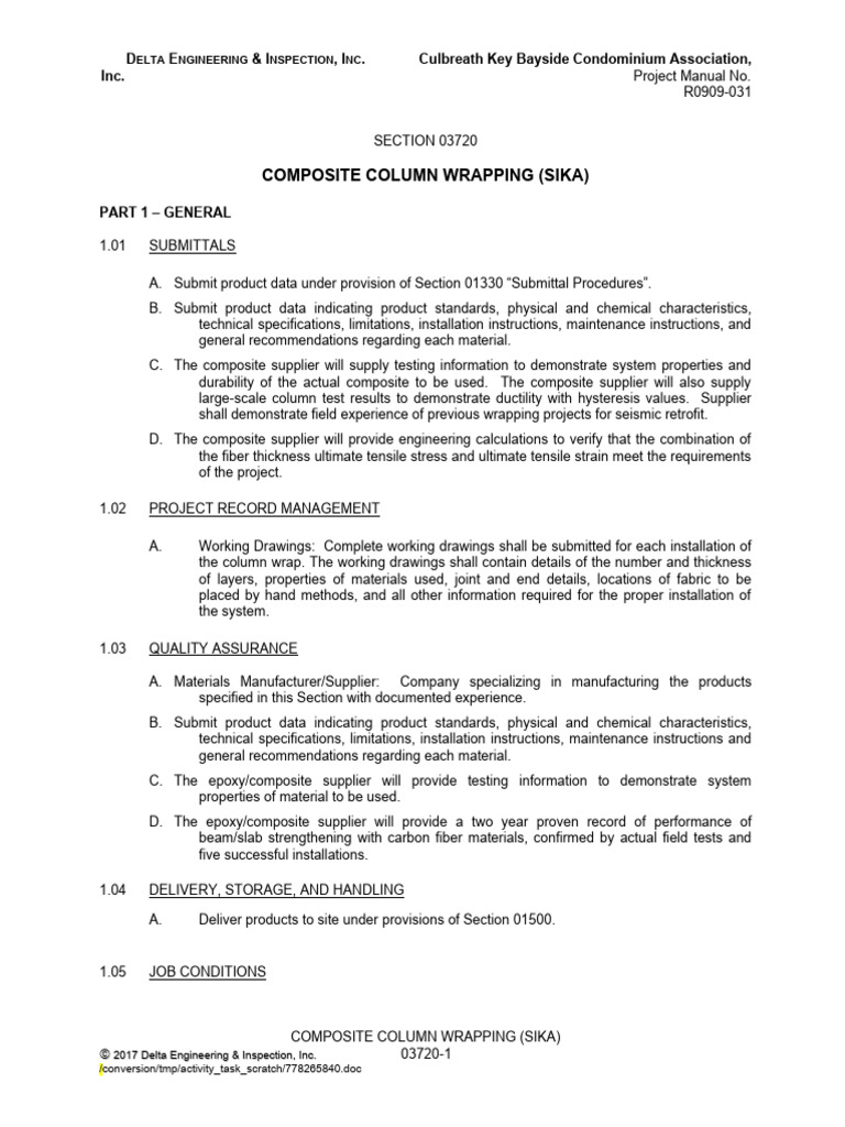 03720-Composite Column Wrapping (SIKA) (1.5.17) | PDF | Composite ... 03720-Composite Column Wrapping (SIKA) (1.5.17) | PDF | Composite ...