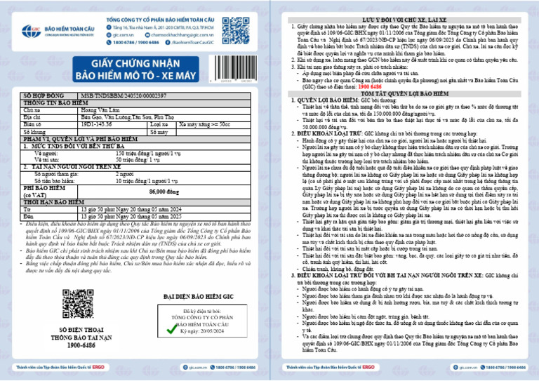 MSB - CNBH - TNDSBB Xe May | PDF