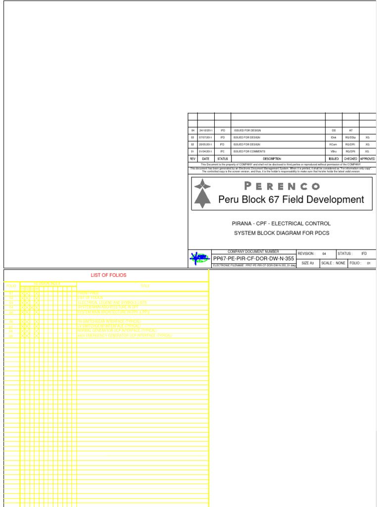 PP67-PE-PIR-CF-DOR-DW-N-355 Rev04 Electrical Ctrl System Block Diagram for PDCS | PDF ...