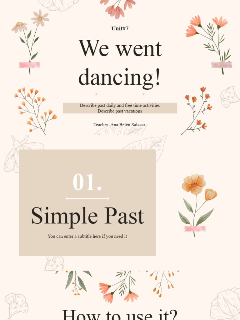 Simple Past Activities and Vacations Guide | PDF | Language Mechanics ...