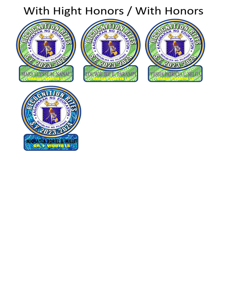 Recognition Rites 2024 Ribbon Heads | PDF