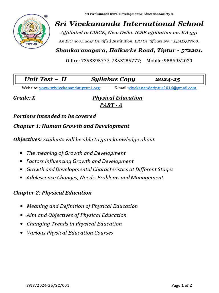 Ut 2 Grade 10 Revised Syllabus Copys | Pdf