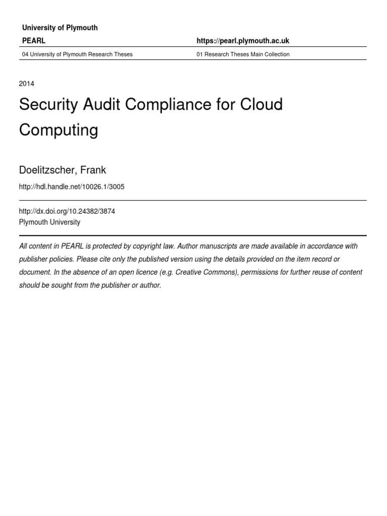 Security Audit Compliance For Cloud | PDF | Cloud Computing | Computer Security