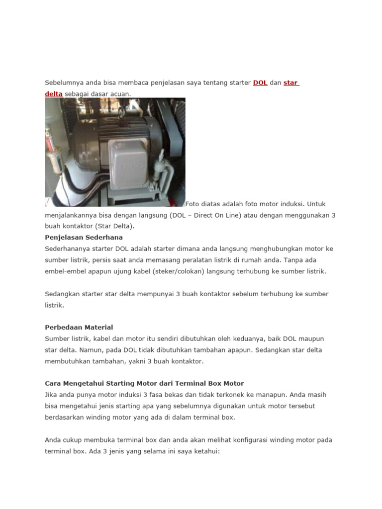 Perbandingan Starter DOL dan Star Delta | PDF | Sains & Matematika ...