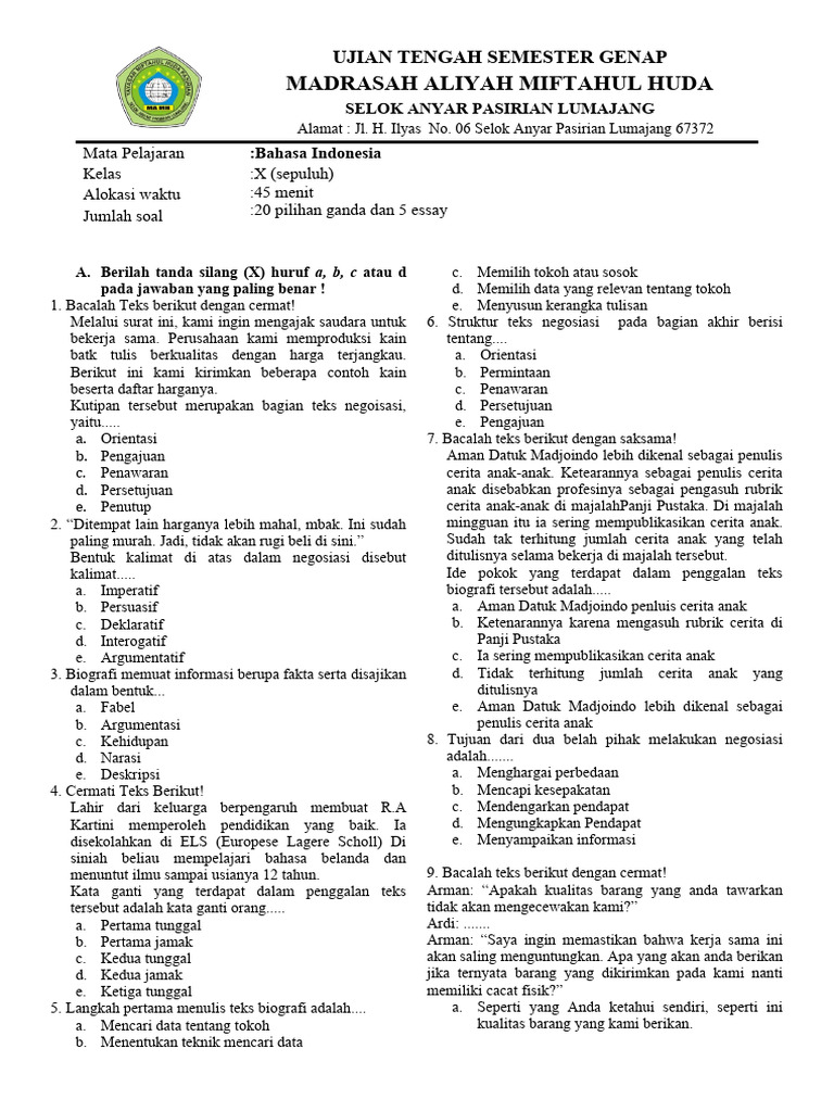 Uts B.indo Fix | PDF