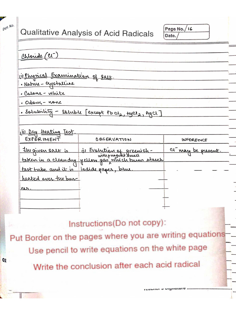 Acid Radical Identification Part 2 | PDF