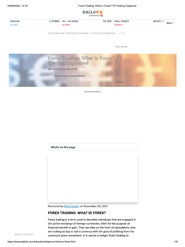 FOREX FOR NOVICE | PDF