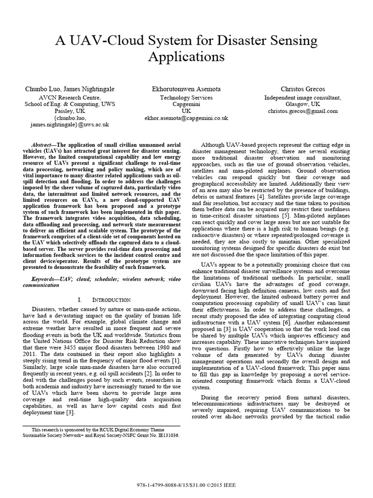 1 Uav-Cloud | PDF | Cloud Computing | Computer Network