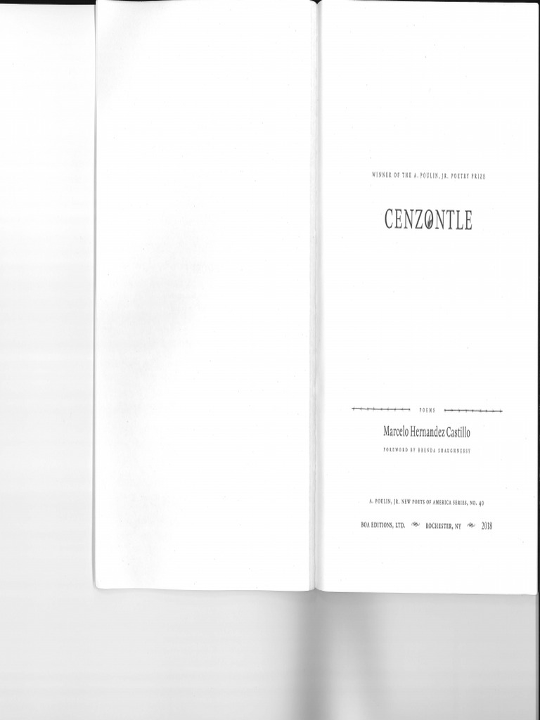 Marcelo Hernandez Castillo, Cenzontle | PDF