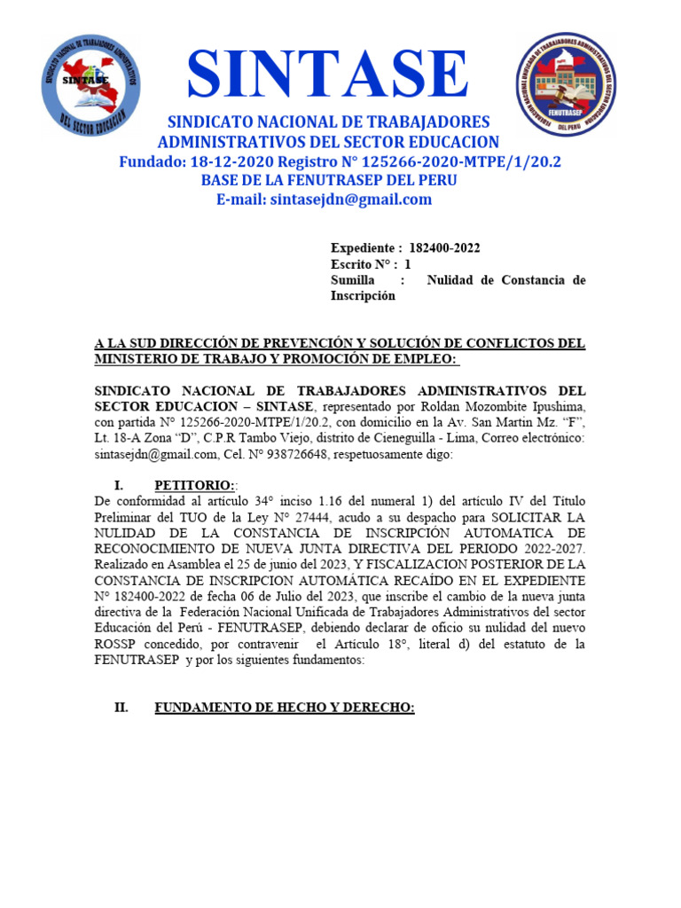 Nulidad de Rossp | PDF | Finanzas y dinero | Política