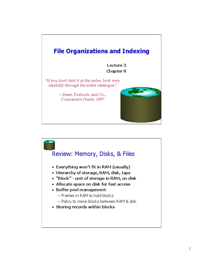 Lecture3 File Orgn | PDF | Database Index | Computer Data Storage