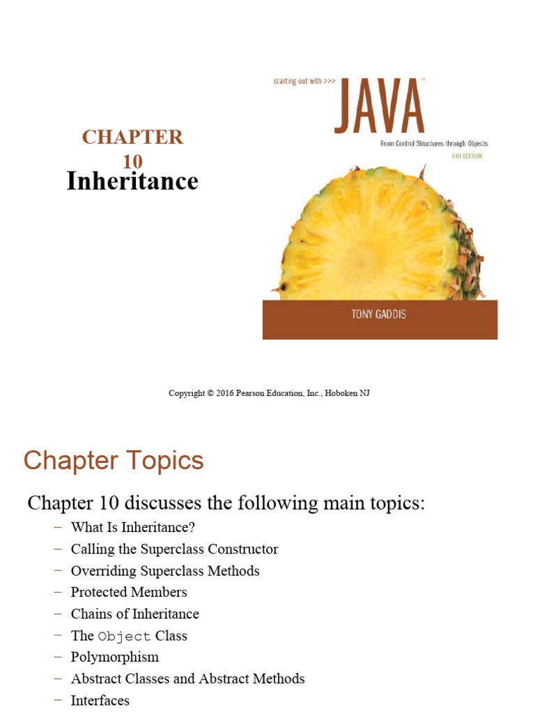 CSO Gaddis Java Chapter10 6e | PDF | Inheritance (Object Oriented Programming) | Method ...