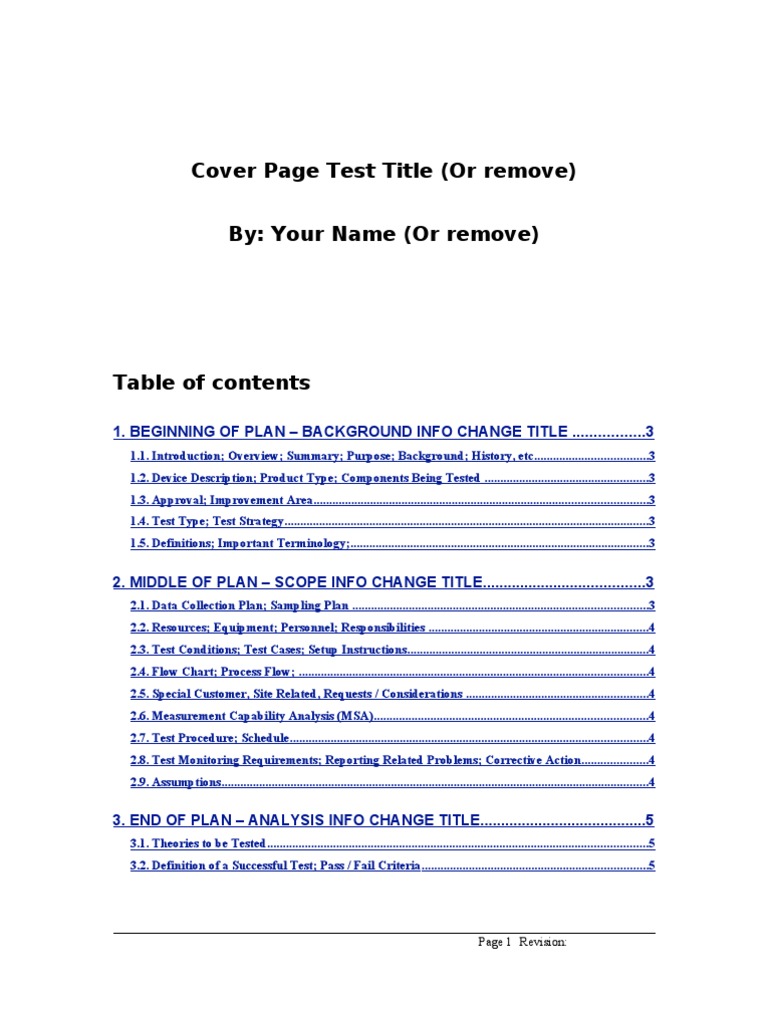 Cover Page Test Title (Or Remove) By: Your Name (Or Remove) | Download ...