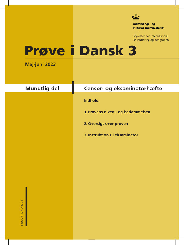 PD3 - 2023 Sommer - Censor - Og Eksaminatorhæfte, Mundtlig | PDF