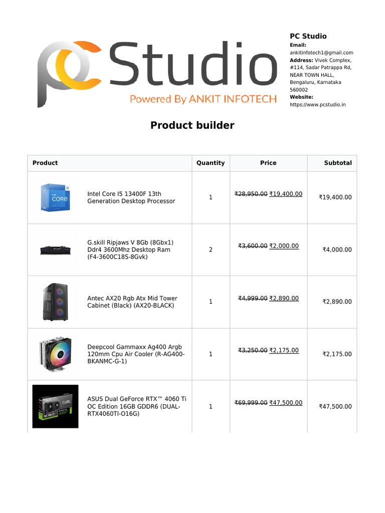 Product Builder | PDF | Microcomputers | Computer Hardware