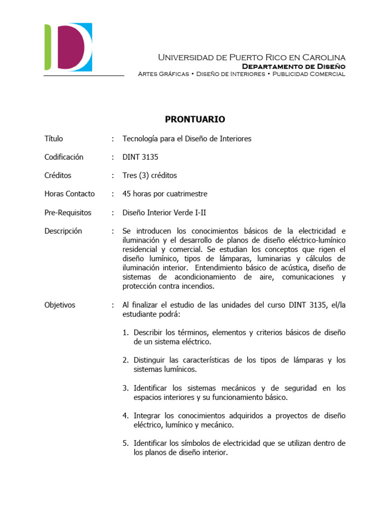 DINT 3135 Tecnologia para El Diseño de Interiores | PDF | Diseño ...