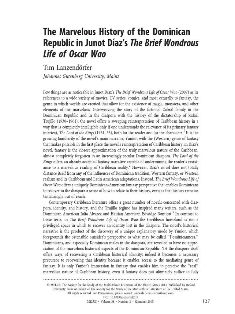 The Marvelous History of The Dominican Republic in Junot Diaz The Brief ...