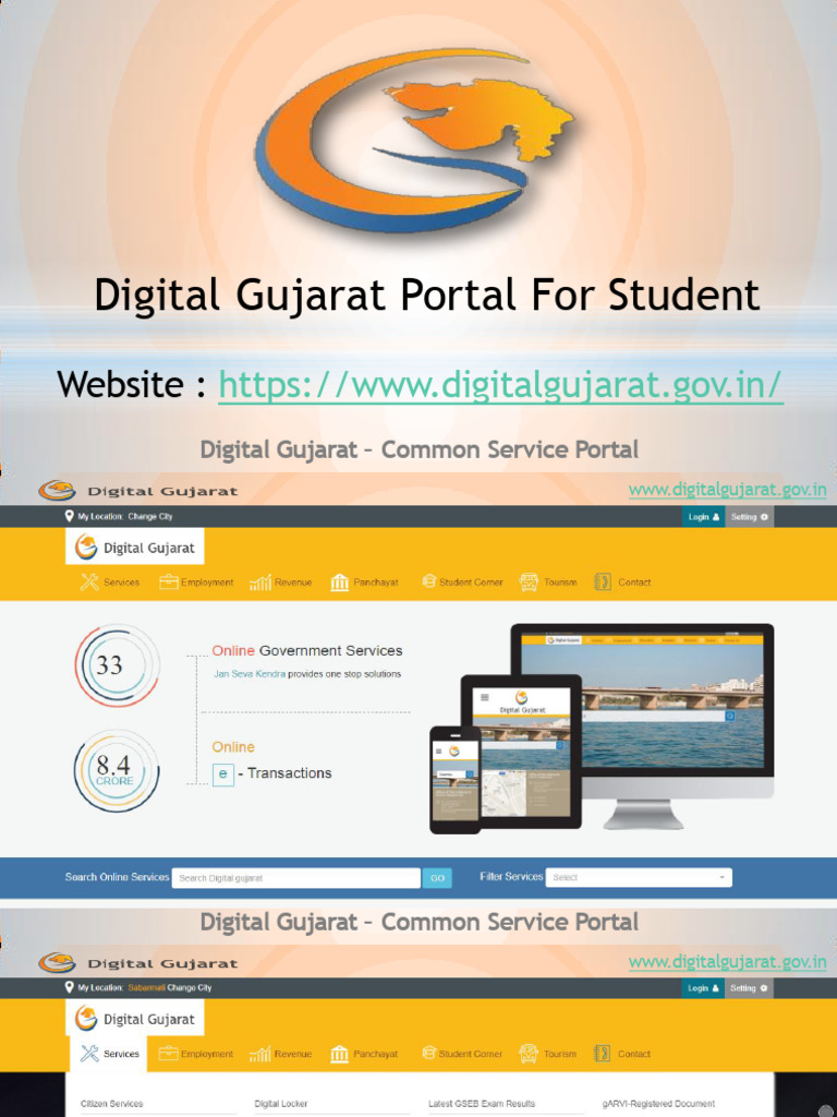 Digital Gujarat Procedure For Student | PDF | Computers