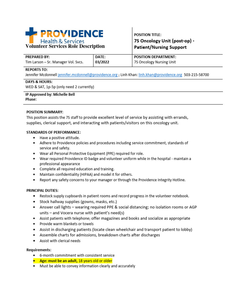 PPMC 7SRoleDescription 2022 | PDF | Health Sciences | Medicine