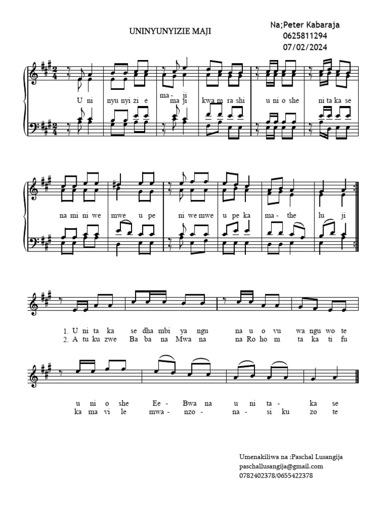 Uninyunyizie Maji | PDF