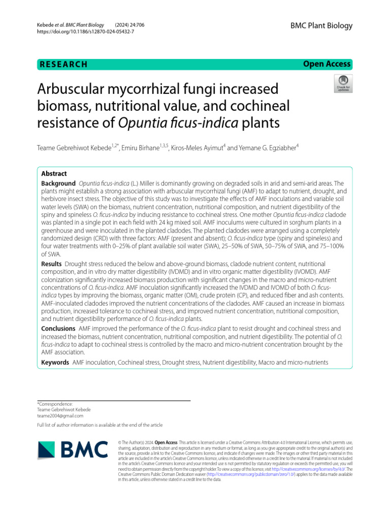 Research Article 408 AMF Inoculation | PDF | Soil | Creative Commons ...