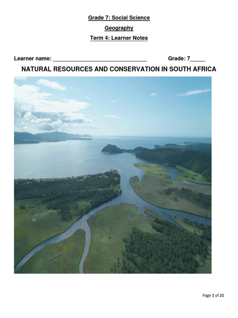 Grade 7 Geography: Natural Resources | PDF | Water | Renewable Resources