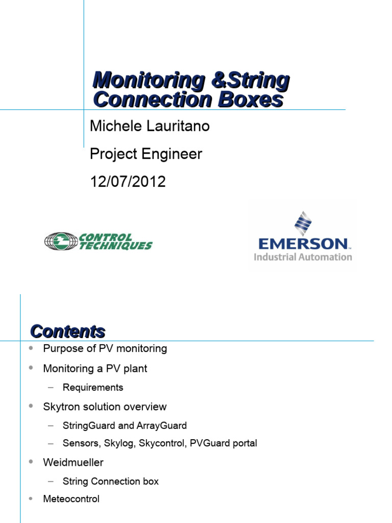 05 SCB&Monitoring Training2012 | PDF | Photovoltaics | Solar Panel