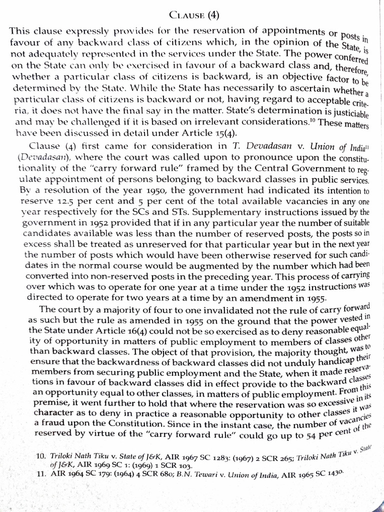 Article 16 (4) Notes Niyati | PDF | Government Of India | Politics Of India