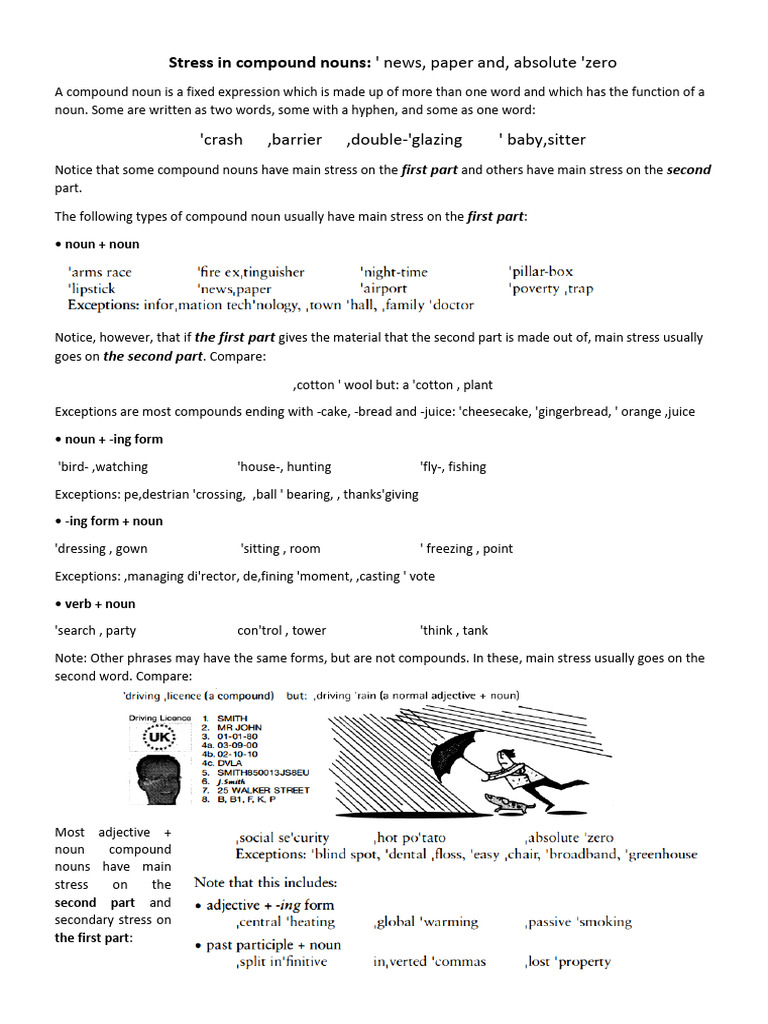 6_Stress in compound nouns.docx | PDF