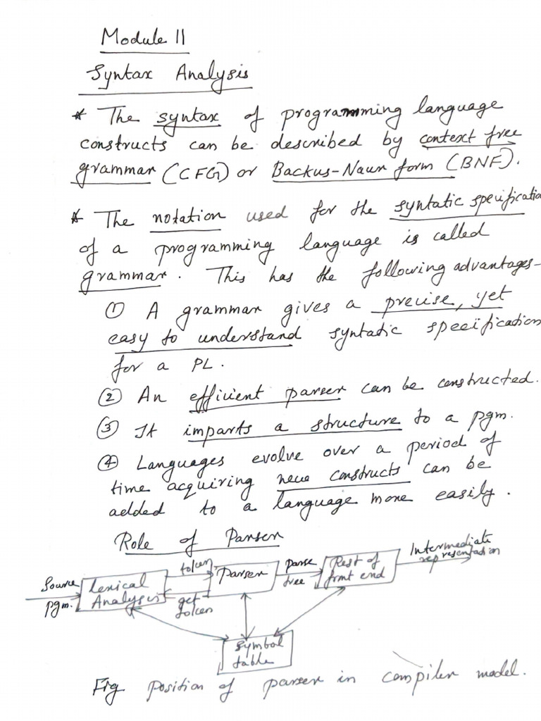 1 - Syntax Analysis | PDF
