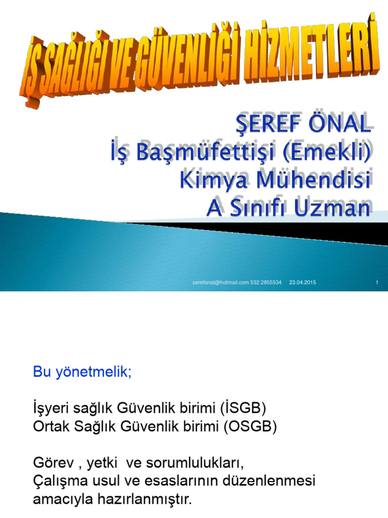 İsg Hi̇zmetleri̇ - 1 | PDF