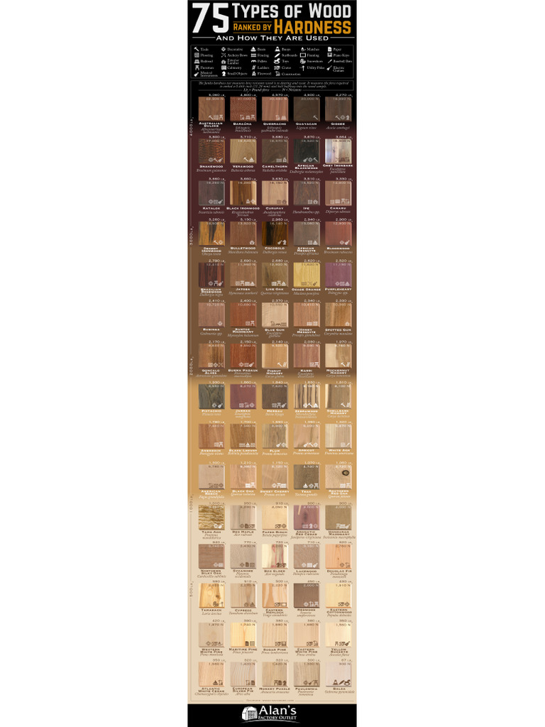 75 Types of Wood Ranked by Hardness | PDF