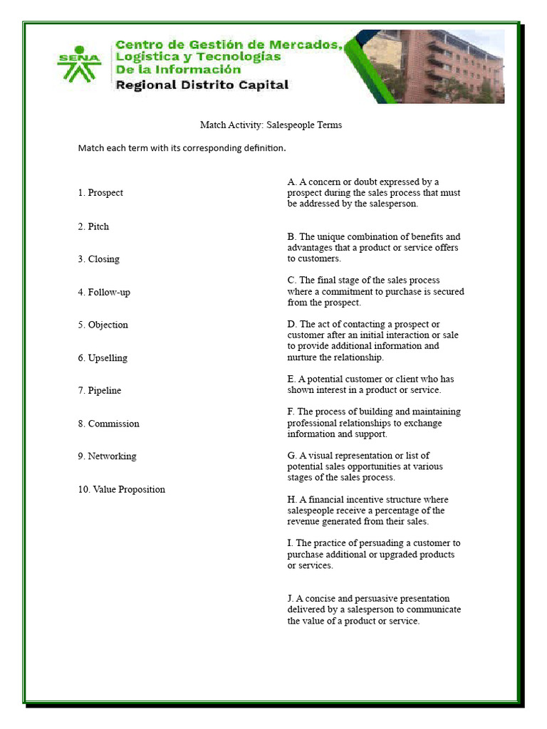 Tas Vocabulary | PDF | Sales | Marketing